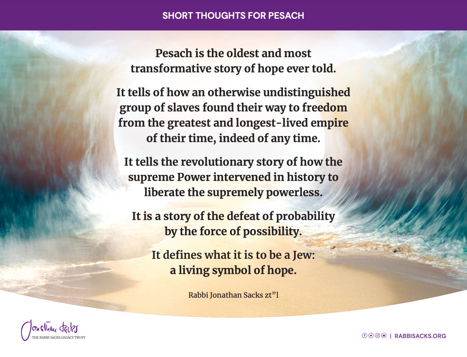 Short thoughts for Pesach | The Rabbi Sacks Legacy