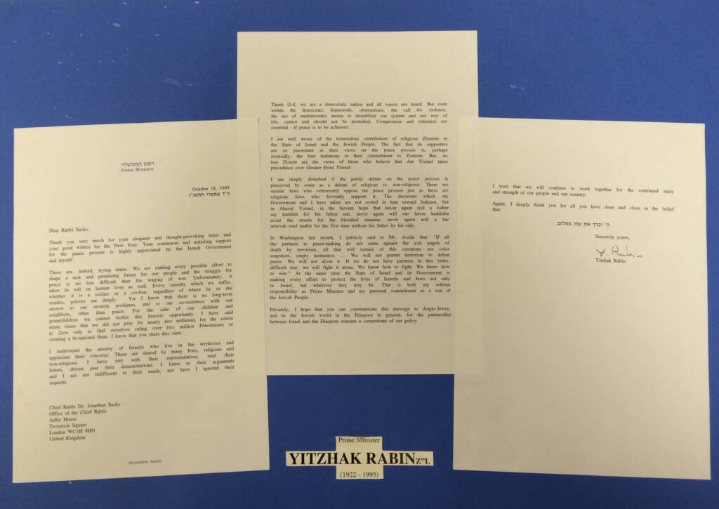 Reflections on Yitzhak Rabin | The Rabbi Sacks Legacy