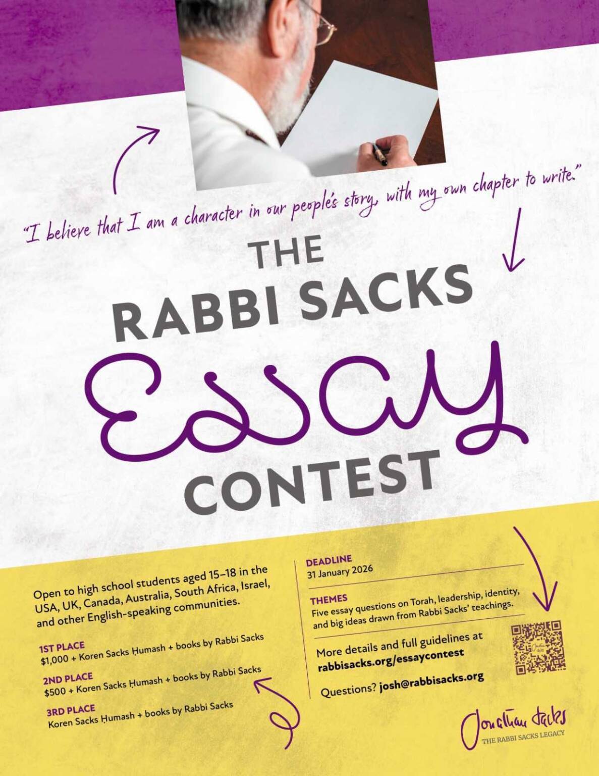 The Rabbi Sacks Essay Contest 2026 | The Rabbi Sacks Legacy